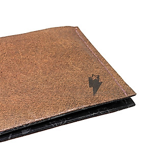 SUPERVEK Brown Vegan Leather Stitched Tyvek Paper Mighty Wallet - Thin Minimal Tear Slim Wallet for men, Mens Credit Card Holder Wallet Gifts for Him - Minimalist Bifold Wallets for Men - RFID
