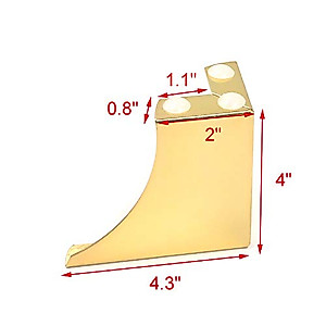 Geesatis Furniture Leg Accessories 4 pcs Furniture Legs 4 inch / 10 cm Height Metal Sofa Legs Replacement, Minimalist Design, for Sofa Coffee Table Cabinet TV Stand Feet, Gold, with Mounting Screws