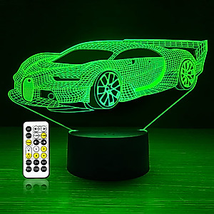 JMLLYCO Car Lamp for Kids Race Car Night Light with Timer & Remote Control & Smart Touch 7 Colors Changing LED Sports Car Bedside lamp for Adult or Kids as Birthday Gifts