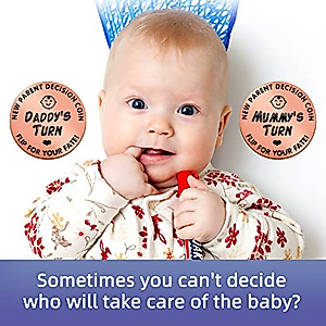 Huwane New Parent Decision Coin Flip for Your Fate, Mummy’s Turn or Daddy’s Turn, Mom Dad Coin Flip New Baby Gift for Wife, Husband, Mother’s Day, Father’s Day, Birthday, Christmas