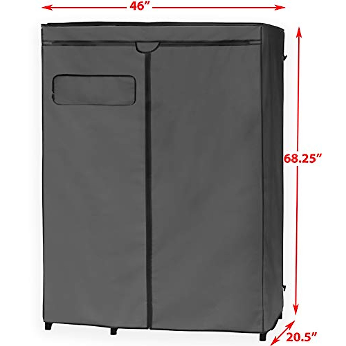Simple Houseware Freestanding Cloths Garment Organizer Closet with Cover, Dark Gray