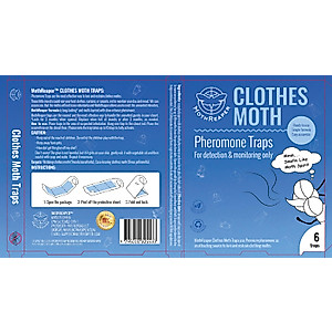 Clothing Moth Traps with Pheromones 6-Pack - Clothes Moth Trap with Lure for Closets & Wardrobes, Carpet and Fabric Moth, Wool Moths Traps Indoor Moth Treatment & Prevention