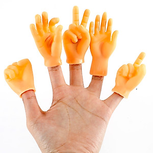 10 Pcs Tiny Hands Finger Puppets Mini Hands Little Middle Finger Hands Mini Realistic Rubber Hand Small Figurines Toys Funny Fingers for Puppet Show