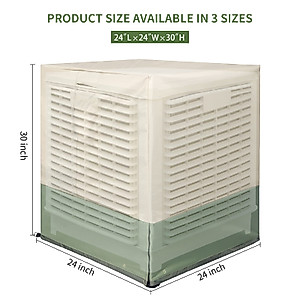 LooDro Air Conditioner Cover for Outside Units, 24 inch Outdoor AC Cover for Outside Unit Windproof, 600D Heavy Duty Oxford Fabric Fits up to 24" x 24" x 30"