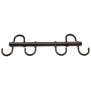 Partrade 064807 Steel Tack Rack with Swivel Hooks Black, 17"