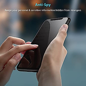 SYNCWIRE Privacy Screen Protector for iPhone 11/XR 6.1'', 2-Pack Unbreakable Anti Spy Tempered Glass Saver Black[Easy Installation Frame][10X Stronger][Bubble Free][Sensitive Touch]