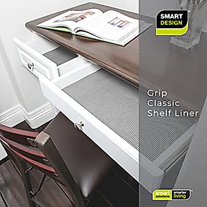 Smart Design Classic Grip Shelf Liner For Home Organization- Non Adhesive/Slip, Easy Clean - Perfect for Desk, Shelves, Kitchen, Bathroom, Cabinet Protection -Graphite Gray​