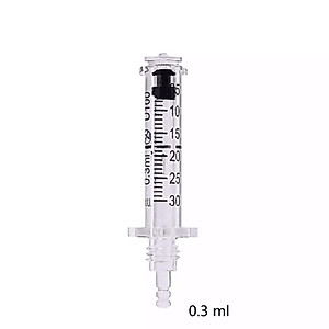 Disposable 0.3 & 0.5ml Empty Ampoule Nozzle -Non Invasive- Disposable Accessories Parts - without Hydrating Hyaluronic Acid Filler (10pcs 0.3ml Empty Ampoule Nozzle + 1 pc Adapter)