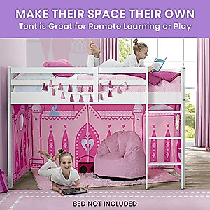 Delta Children Loft Bed Tent Curtain Set for Low Twin, Disney Princess