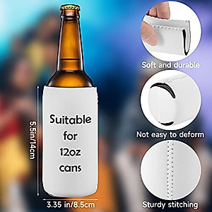 Sublimation Blanks Slim Beer Can Sleeves, 6pcs Neoprene Personalized Sublimation Can Cooler Covers Foldable Insulators Beer Holders Fit for 12oz Slim Drink Beer Cans