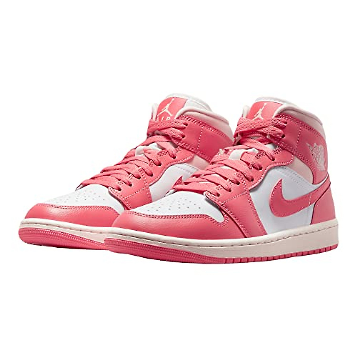 Jordan 1 Mid Women White/Sea Coral-Atmosphere BQ6472-186 7.5