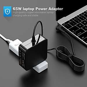 65W Laptop AC Adapter for Lenovo Ideapad Flex 5 Charger, Flex 4 5 6 14 15 5-1470, 5-1570, 4-1470, 4-1480, 4-1570; 5-14ALC7, 5-16ALC7, 5-16IAU7, 5-14ARE05, 5-14IIL05, 5-15IIL05 Power Supply Cord