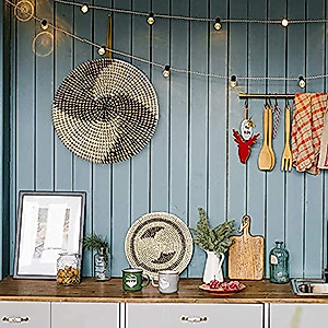 HNCmua Rattan Wall Decor - Boho Wall Hanging Decorative Plate - Woven Trivets Handmade Placemats for Dining Table - Rattan Trivets - Subtle Gifts for Friends (35cm/13.7in)