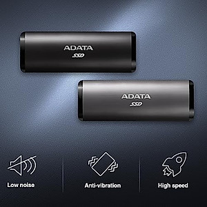 ADATA SE760 1TB SuperSpeed USB 3.2 Gen 2 USB-C Up to 1000 MB/s External Portable SSD Black (ASE760-1TU32G2-CBK)