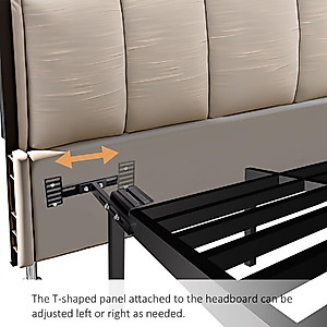 Sidasu Adjustable Headboard Brackets, Headboard Brackets for Metal Bed Frame Black Bed Headboard Wall Mounting Brackets Headboard Kit for Adjustable Bed