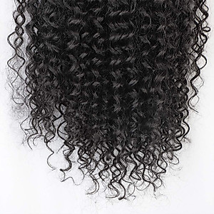 Vigorous Drawstring Curly Ponytail Extension for African Women Short Afro Kinky Ponytail Extension.(1B)