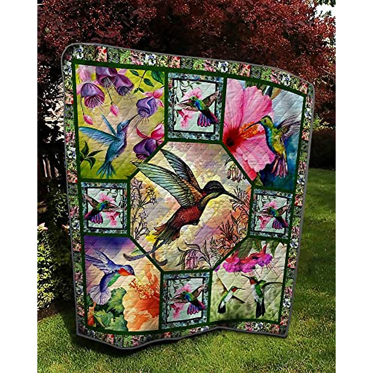 Hummingbird Blanket Ultra Soft Flannel Fleece Bed Blanket Hummingbird  Fluffy Blanket Ocean Throw Blankets for Kids and Adults Cozy Blankets,Design ,Small/Medium/Large/X-Large