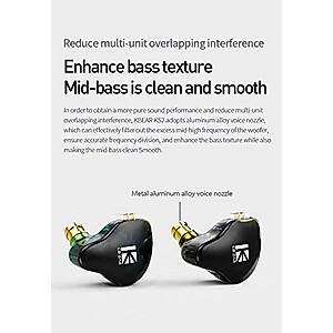 Kbear KS2 in Ear Monitor Wired Earbuds IEM Stereo Bass Earphone, HiFi Headphones Noise Cancelling 1BA 1DD High Resolution Headsets with Detachable Cable for Running Walking Stage (Without Mic, Green)