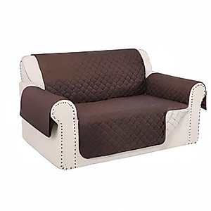 Luxshare Home Reversible Loveseat Sofa Covers Couch Cover Furniture Protector(Loveseat Small,Chocolate/Beige)