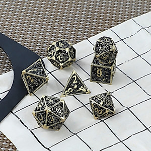 DND Metal Hollow dice Set, Medusa Design (Free Metal Box) dice Suitable for DND Dungeons and Dragons Roleplaying Game MTG d&d dice (Medusa Design)
