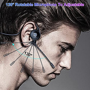 Bone Conduction Headphones Bluetooth with Noise Cancelling Mic Open-Ear Lightweight Wireless Computer Headset with Microphone for Office Home Business Commercial Use Online Teaching Learning