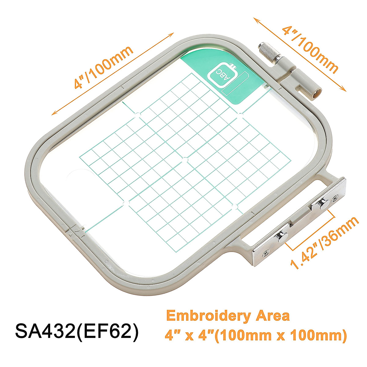 New brothread Embroidery Machine Hoop SA432 with 4"x4" Embroidery Area for Brother SE625 SE600 SE425 SE400 PE550D PE540D PE535 PE525 PE500 LB5000 LB7000 & BabyLock Sofia 2 Verve