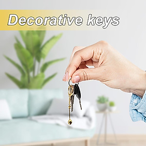 Prasacco 4 Pieces Mini Crown Spoon Keychain, Mini Spoon Teaspoon with Keyring Pendant Key Ring Teaspoon Keyring Crown Teaspoon Mini Spoon for Filling Vials with Salts, Sand, Glitter (Gold+Silver)