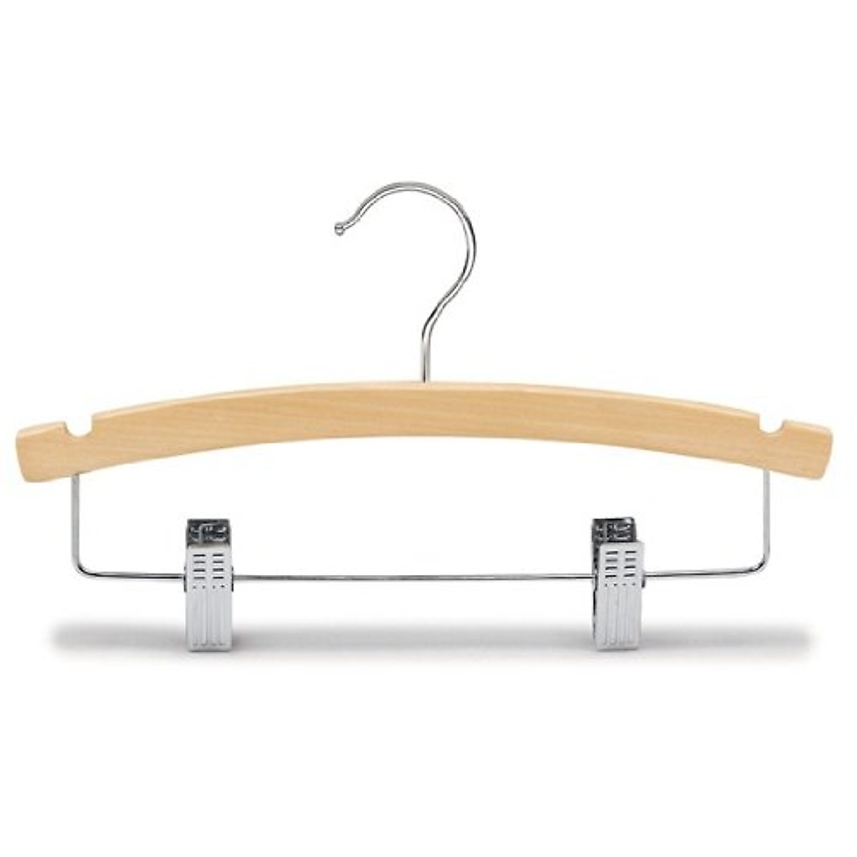 Only Hangers 12" Children's Wooden Hanger w/ Clips [ Bundle of 25 ]