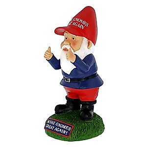 Gnometastic Make Gnomes Great Again Garden Gnome Statue, 9.5 Inches - Indoor or Outdoor Funny Garden Gnomes and Lawn Decoration,