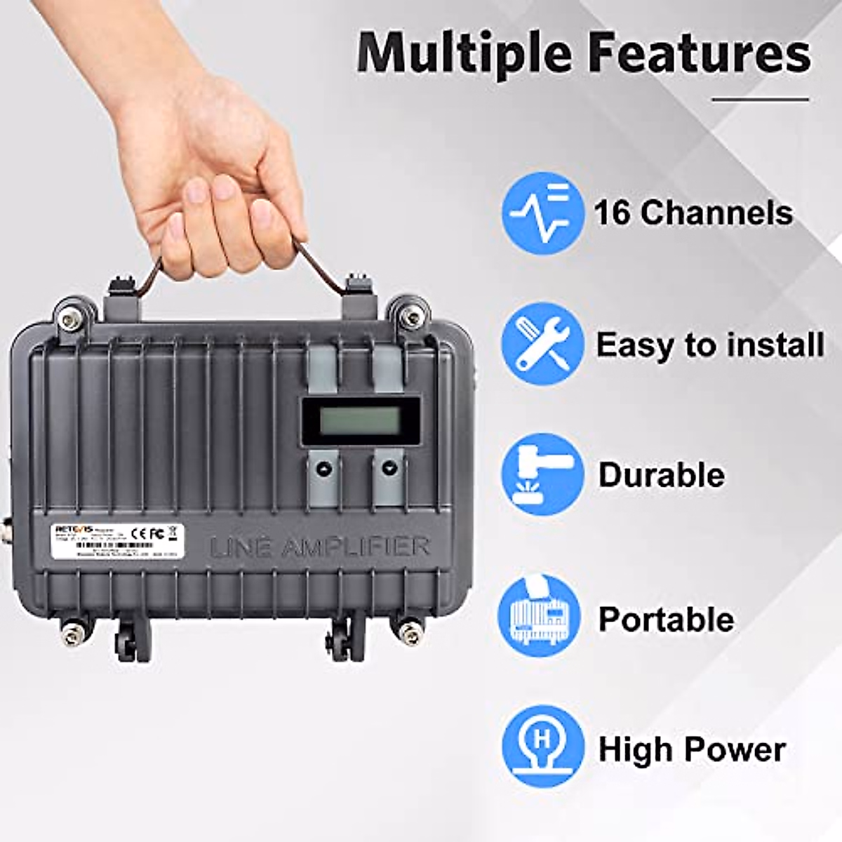 Retevis RT97 GMRS Mobile Radio Relay Communication Set, Full Duplex Radio Base Station(1 Pack) and GMRS Handheld Walkie Talkies(2 Pack),Designed for RV Camping,Emergency Rescue