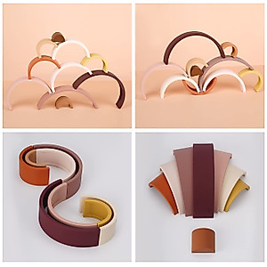 BESSENTIALS Silicone Stacking Rainbow, Silicone Baby Stacking Toys, Preschool Toys Boho Baby Toys, Stacking Toy & Teething Toys, 10 Pacs Baby Toys,Rainbow Stacker for Kids and Babies.BPA-Free.