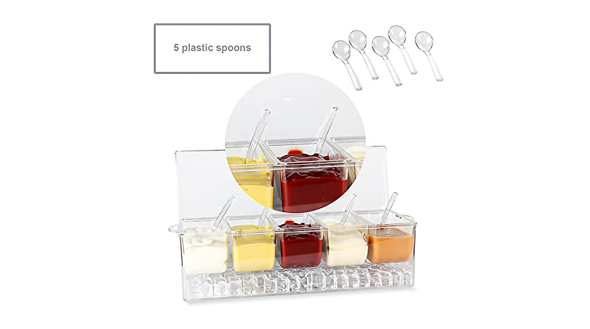 IVYHOME Chilled Condiment Server - Keep Condiments Fresh