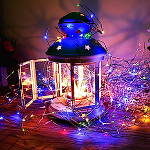 33Ft String Lights Battery Operated with Remote Control Timer, 100LED 4 Pack Waterproof 8 Modes Copper Wire Twinkle Fairy Lights for Bedroom Indoor Outdoor Wedding Dorm Christmas Decorations