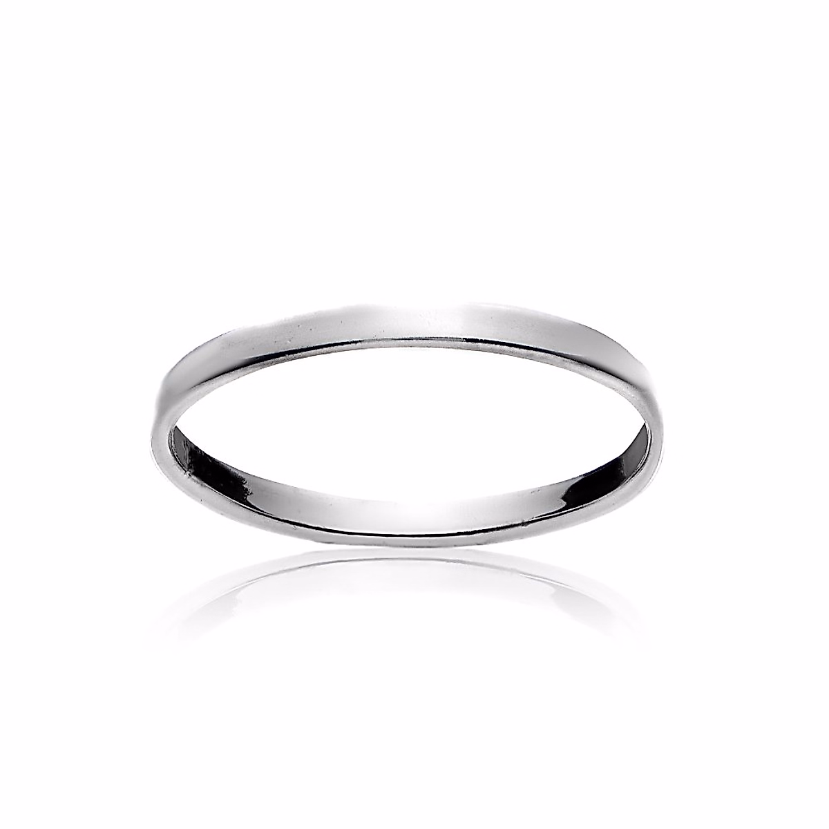 Hoops & Loops Sterling Silver Polished Midi Stackable Thin Wedding Band Ring, Size 6