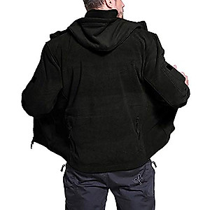 BIYLACLESEN Army Jackets for Men Warm Jacket Mens Winter Coats Softshell Jacket Men Fleece Jacket Ski Snowboard Jackets Black