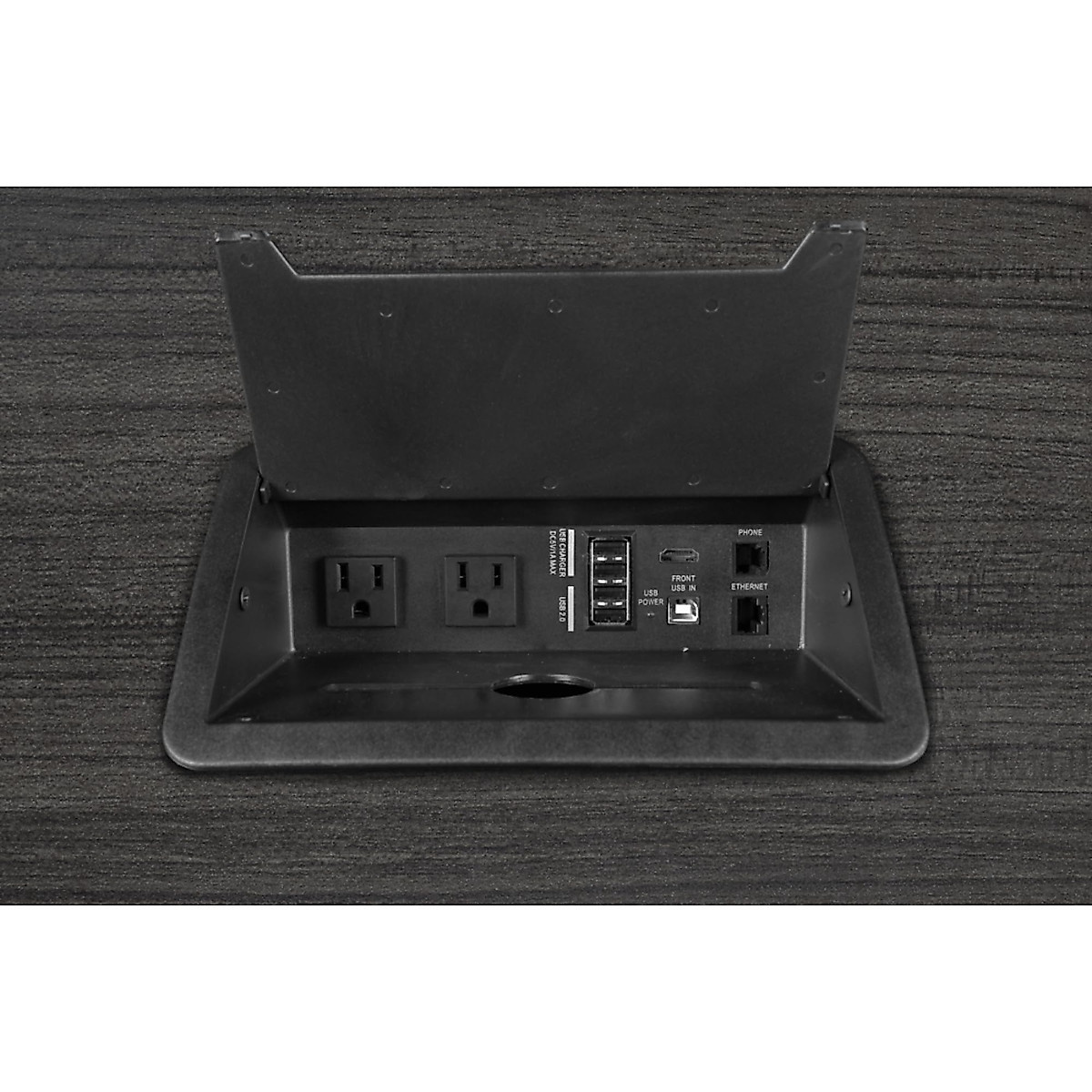 Regency Legacy Modular Conference Table with Tabletop Power & Data Port, 144", Ash Grey
