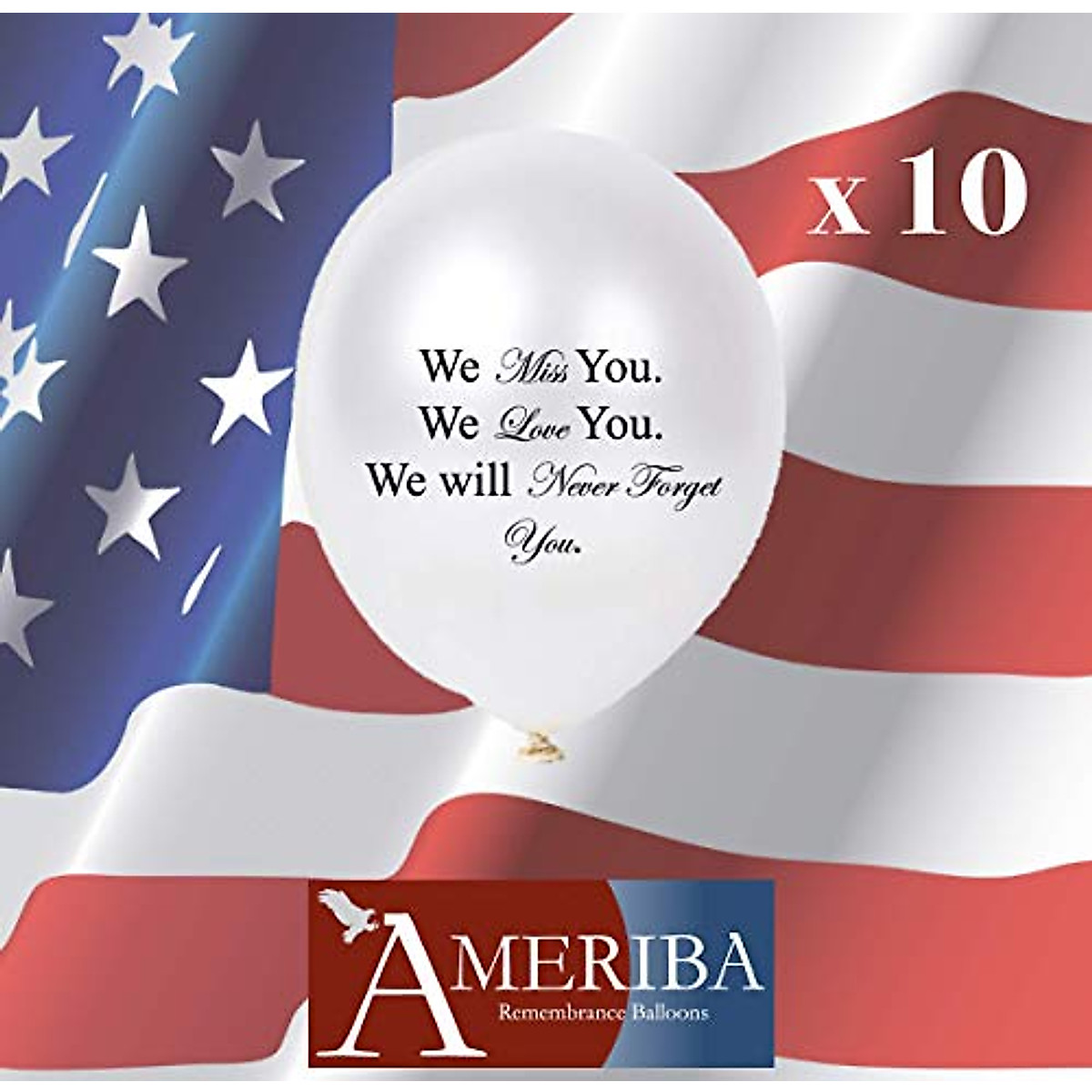 30PC Biodegradable Remembrance Balloons: White & Silver Personalizable Funeral Balloons for Balloon Releases & Sympathy Gifts | Created/Sold by AMERIBA, a USA company (Variety Pk White, Black Writing)