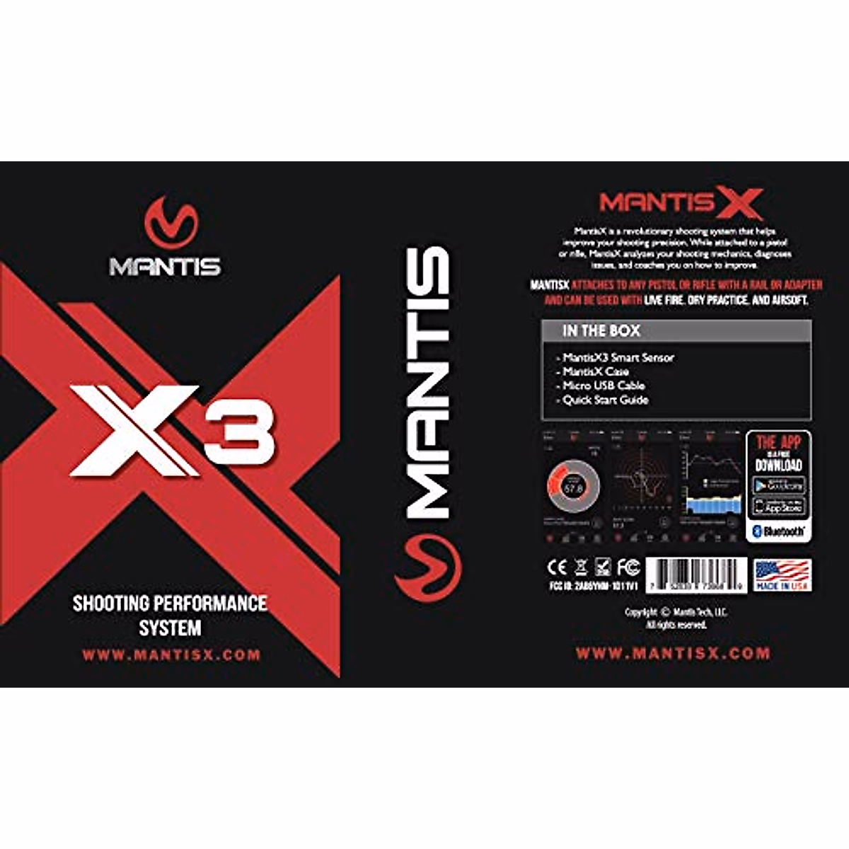 Mantis X3 Shooting Performance System - Real-time Tracking, Analysis, Diagnostics, and Coaching System for Firearm Training - MantisX