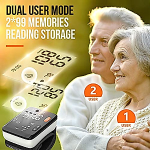 medse USA Blood Pressure Machine Wrist BP Monitor with Irregular Heartbeat Indicator, Automatic, Precision Accuracy, Large LCD Display, Voice Active, Multi-User Memory Heart Rate Cuffs