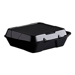 Genpak SN200-3L Black Hinged 9.25 x 9.25 x 3 Foam Container - 200 / CS