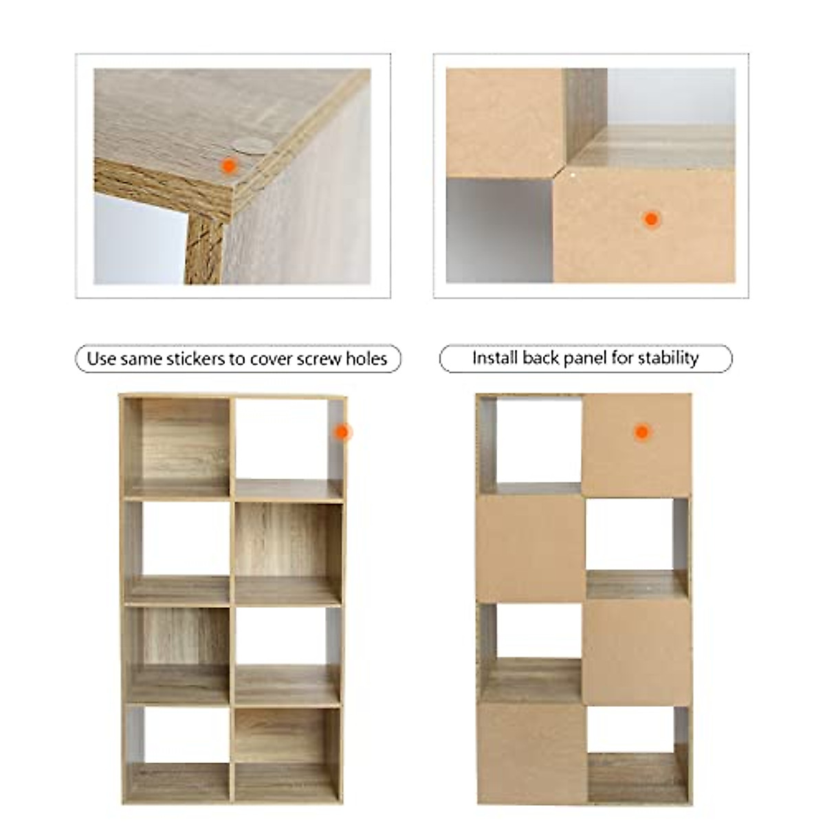 PACHIRA E-Commerce 8 Cube Storage Bookshelf, Unit Shelf, Wooden Closet Cabinet, Organizer Rack in Study, Oak