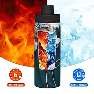 Eevikion Nick Musics Austin Stainless Steel Insulated Tumbler Sports Water Bottle Hot and Cold Travel Cup 18oz