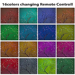 Yiliaw 20 Inch Bonsai Tree Light, RGB 108 LEDs Tabletop Night Lights with Remote Control, 16 Color Changeable Led Artificial Tree Lamp, Cute Room Decor, Home Decorations for Bedroom