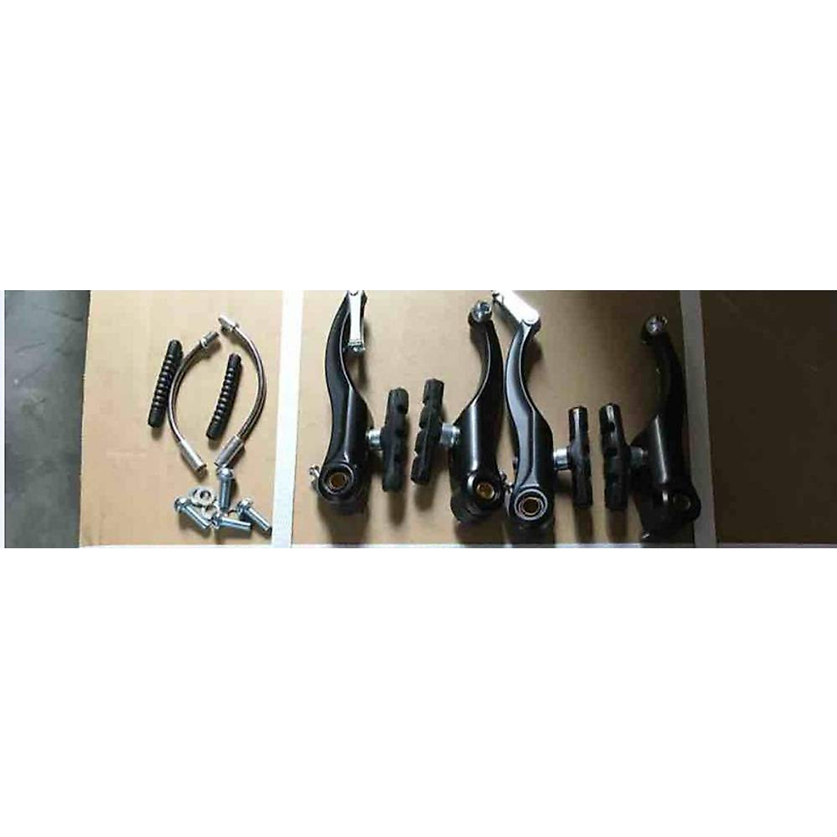 Tongli Mountain Road Bikes Brake Kit V-Brake Bikes Brake Set Cables Caliper Kit (Black)