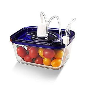 SEATAO Glass Food Storage Containers Preserve & Marinate Vacuum Sealer Airtight Food Storage Containers with Lids,Meal Prep Container。