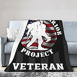 WANGLONG Us-Wounded-Warrior-Project Throw Blanket Fleece Blanket Bed Sofas Warm Throw Blanket All Season Warm 80"X60" Blanket