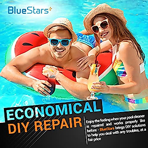 Ultra Durable TSP10P Tail Sweep and 9-100-3105 (Pack of 6) Sweep Hose Scrubber Replacement Part by BlueStars - Exact Fit for Polaris 3900 Sport, 380, 360, 280, and 180 Pool Cleaners