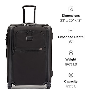 TUMI - Alpha Short Trip Expandable 4-Wheeled Packing Case - Roller Bag for Short Trips & Weekend Getaways - Luggage with 4 Spinner Wheels - Travel Suitcase for Men & Women - Black