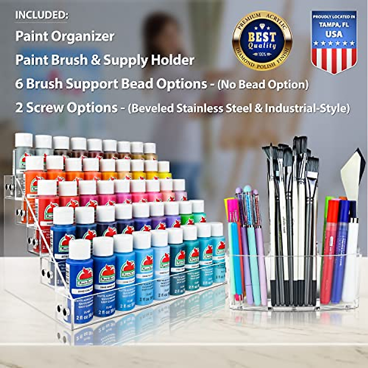 Get Organized: Durable JKB Acrylic Paint Organizer & Storage