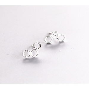 Helen de Lete Lovely Honeycomb Sterling Silver Stud Earrings